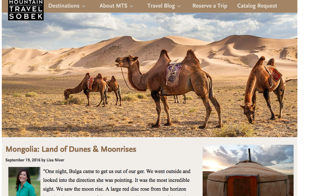 On #MTSobek: "Mongolia: Land of Dunes & Moonrises"