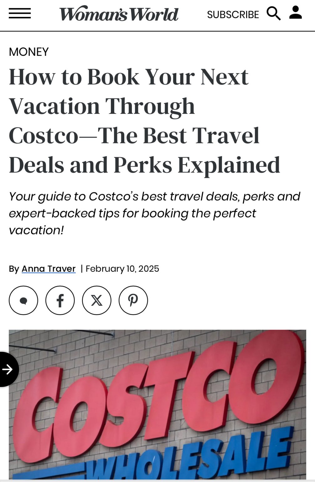 Woman's World: Best Travel Deals at Costco